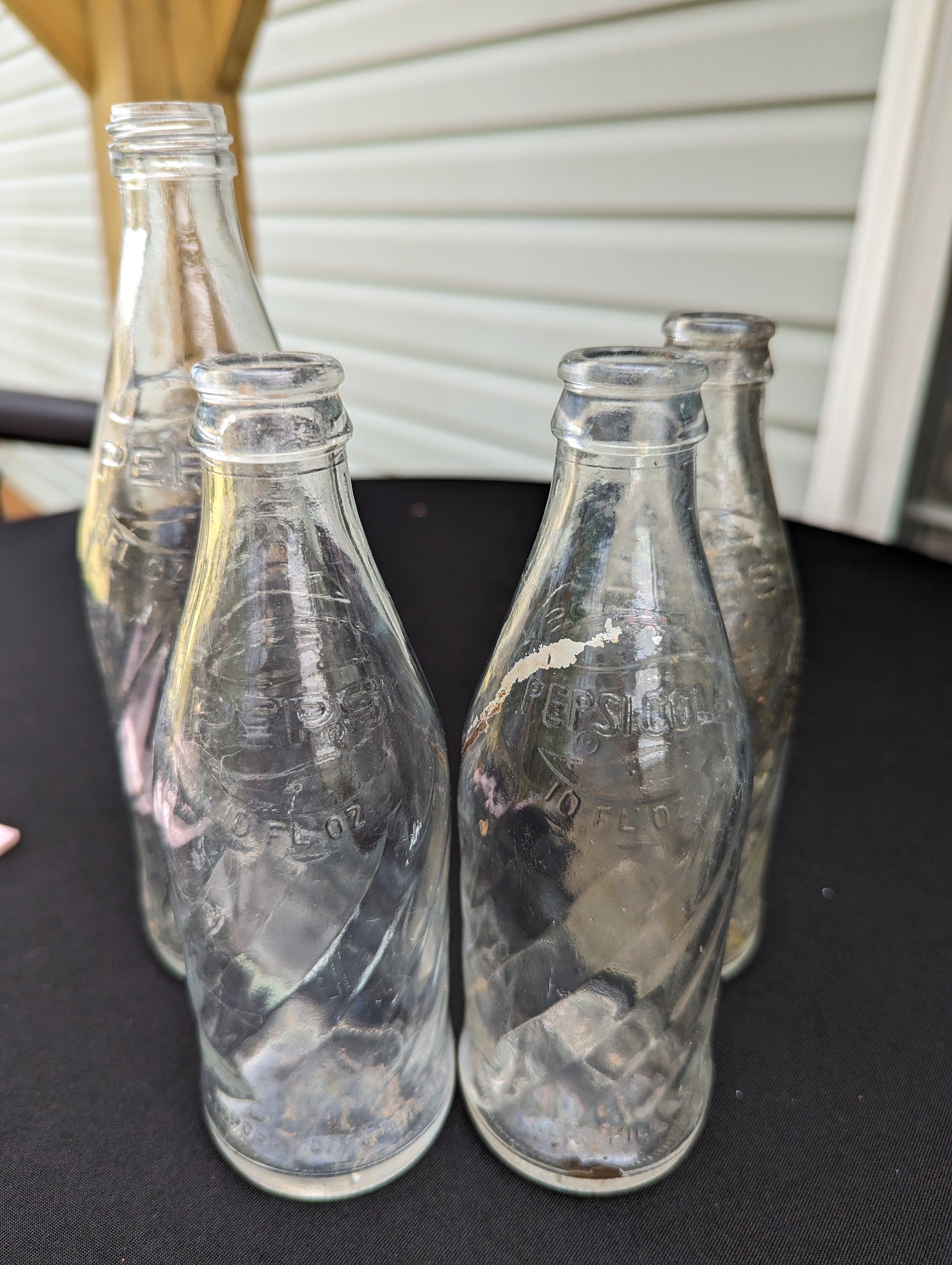 Set of 4 Vintage Glass Pepsi Bottles From 1979 Set Includes 3-10oz and ...