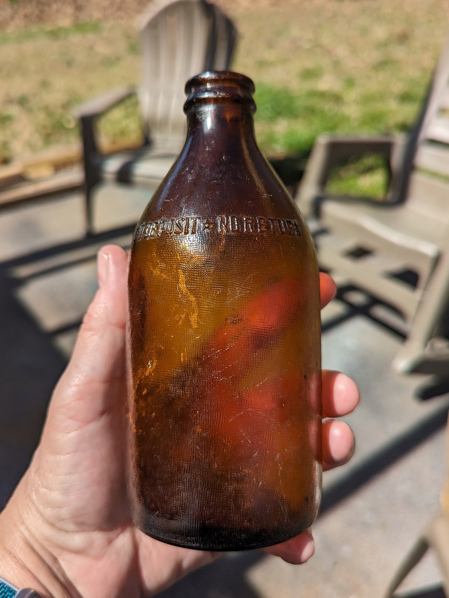 Duraglas Brown Bottle Vintage DURAGLAS Brown Glass Empty Bottle With