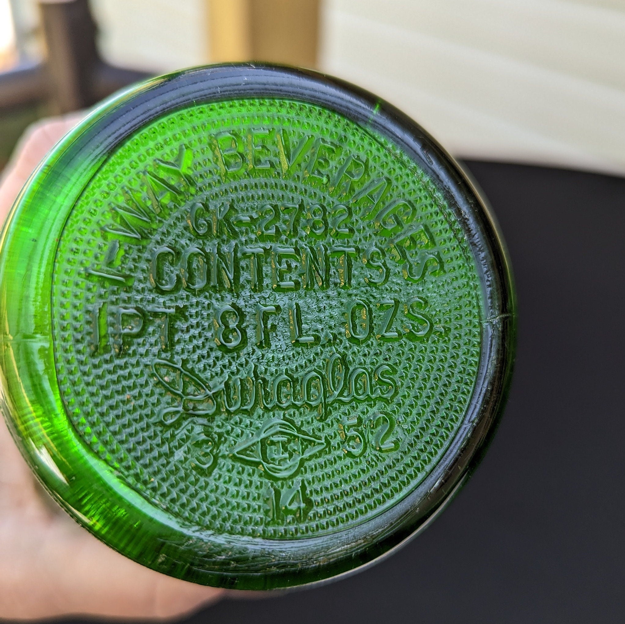 RARE 1952 I-way Beverages Owens-illinois Duraglas Green Beer/soda ...