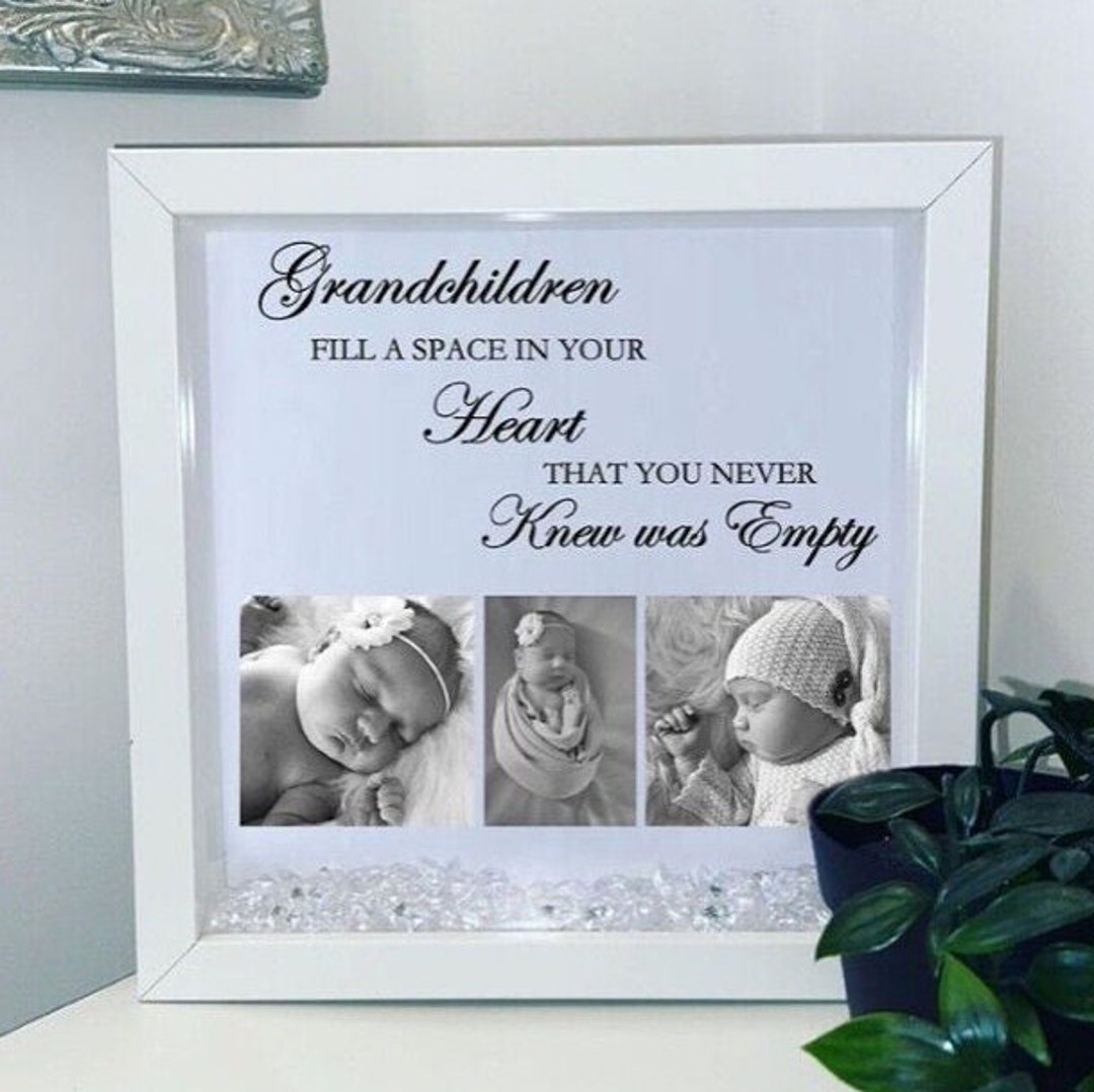 Personalised Family Deep Box Photo Frame for Grandparents Grandchildren ...