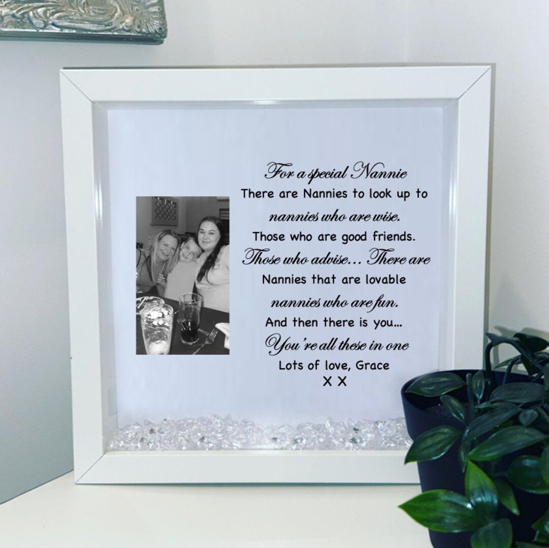 Personalised Art Nan Deep Box Photo Frame Gift Unique Keepsake ...