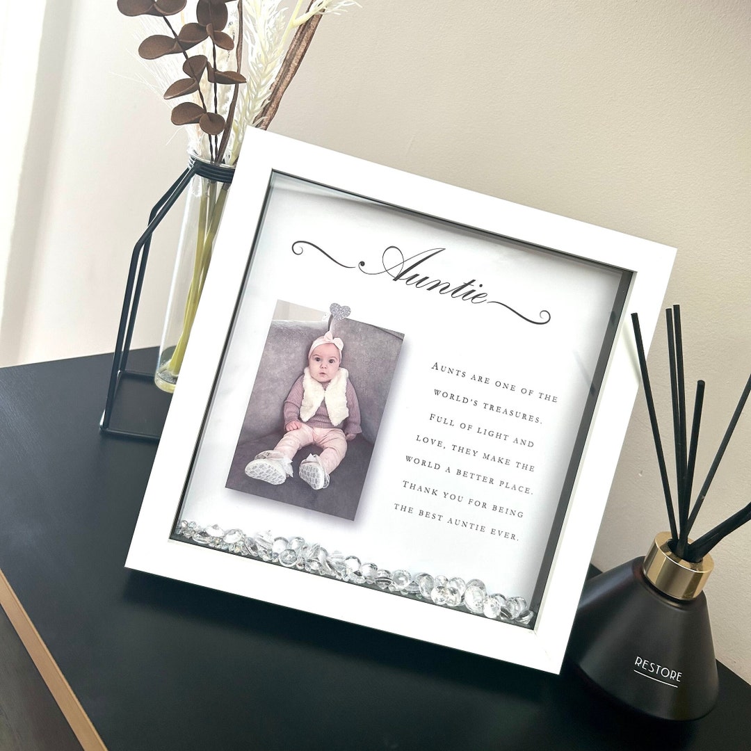 Personalised Art Auntie Deep Box Photo Frame Gift Unique Keepsake ...