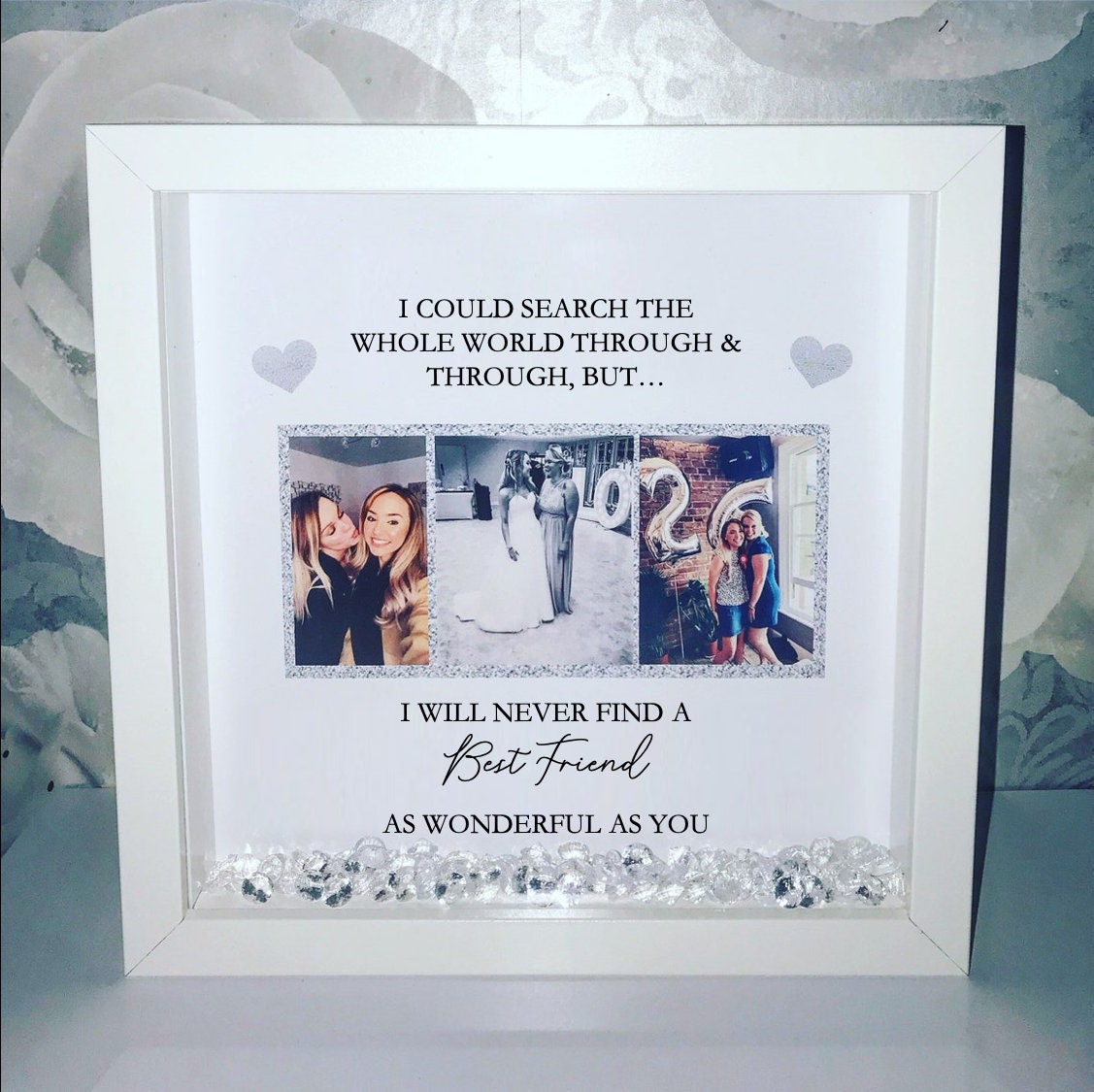 Personalised Art Best Friend Deep Photo Box Frame Gift Unique - Etsy UK