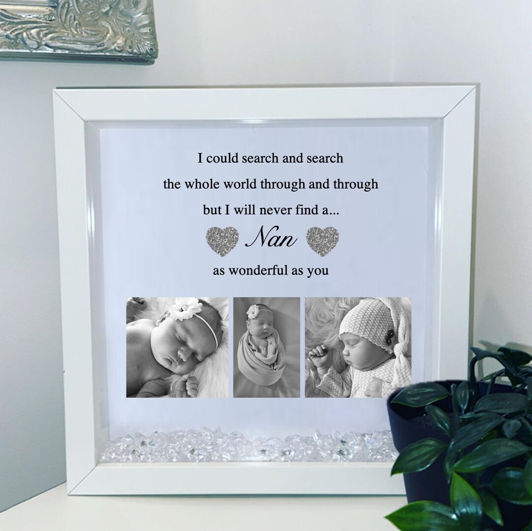 Personalised Art Nan Deep Box Photo Frame Gift Unique Keepsake ...