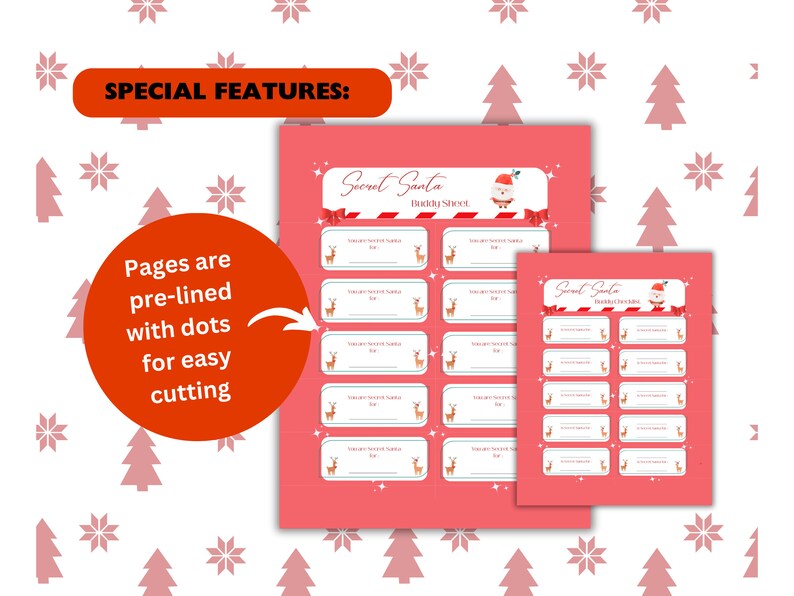 Secret Santa Sign up Sheet Questionnaire / Work Gift Exchange / Holiday ...