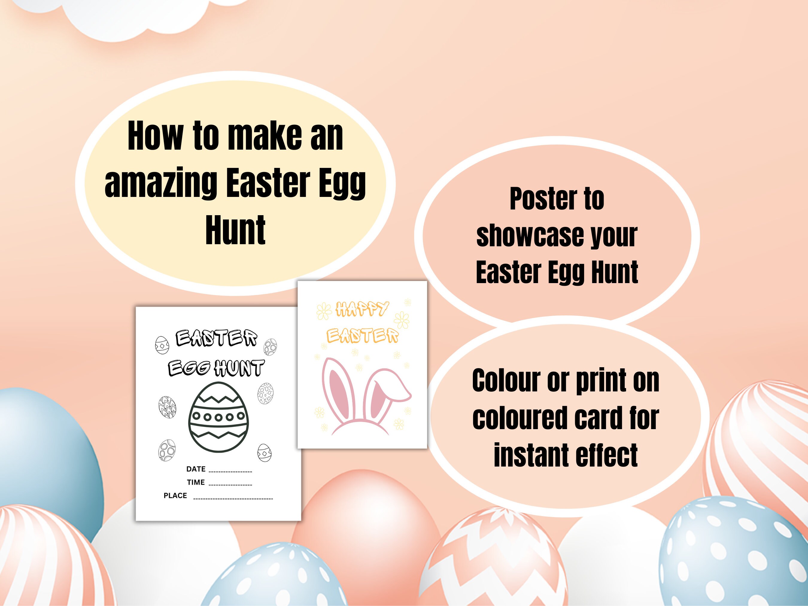 Easter Bunny Egg Hunt Pack, 10 Pages, Easter Egg Trail, Sign Posts ...