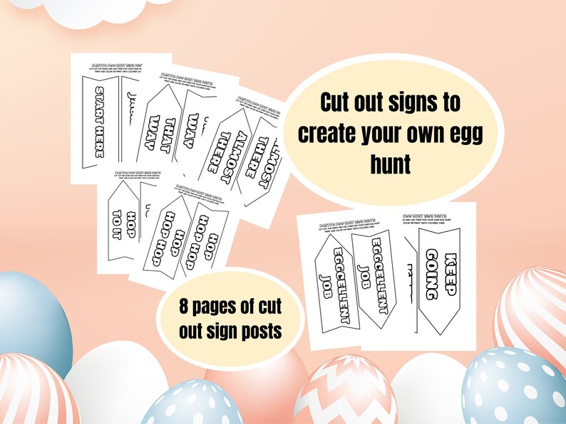 Easter Bunny Egg Hunt Pack, 10 Pages, Easter Egg Trail, Sign Posts ...