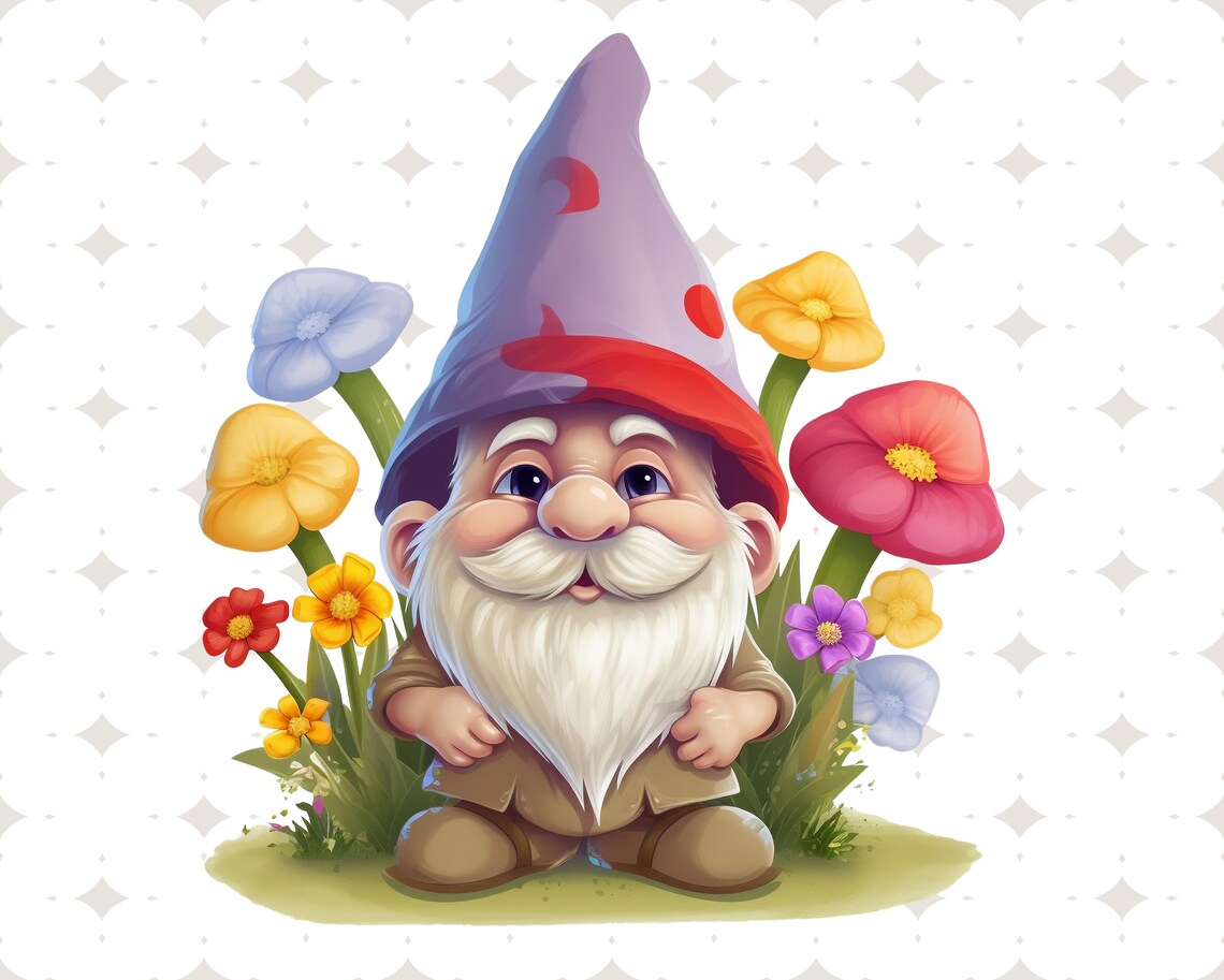 Cute Gnome PNG Clipart Design Transparent Background Digital Download ...