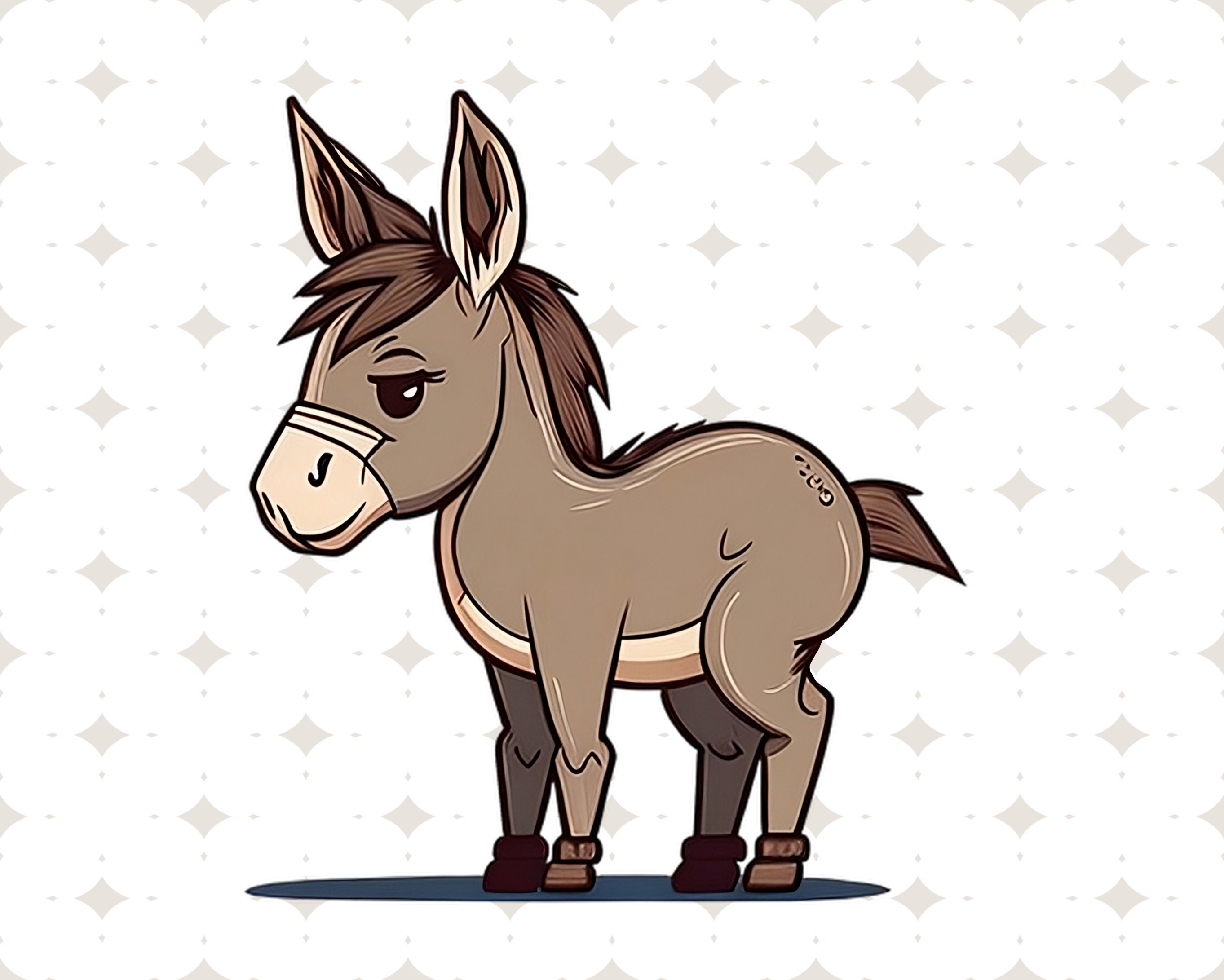 Cute Donkey PNG Clipart Design Transparent Background Digital Download ...