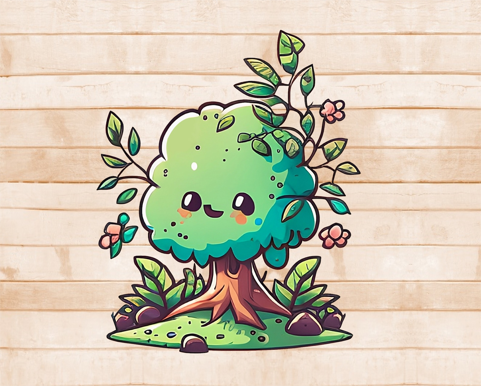 Cute Tree PNG Clipart Design Transparent Background Digital Download - Etsy