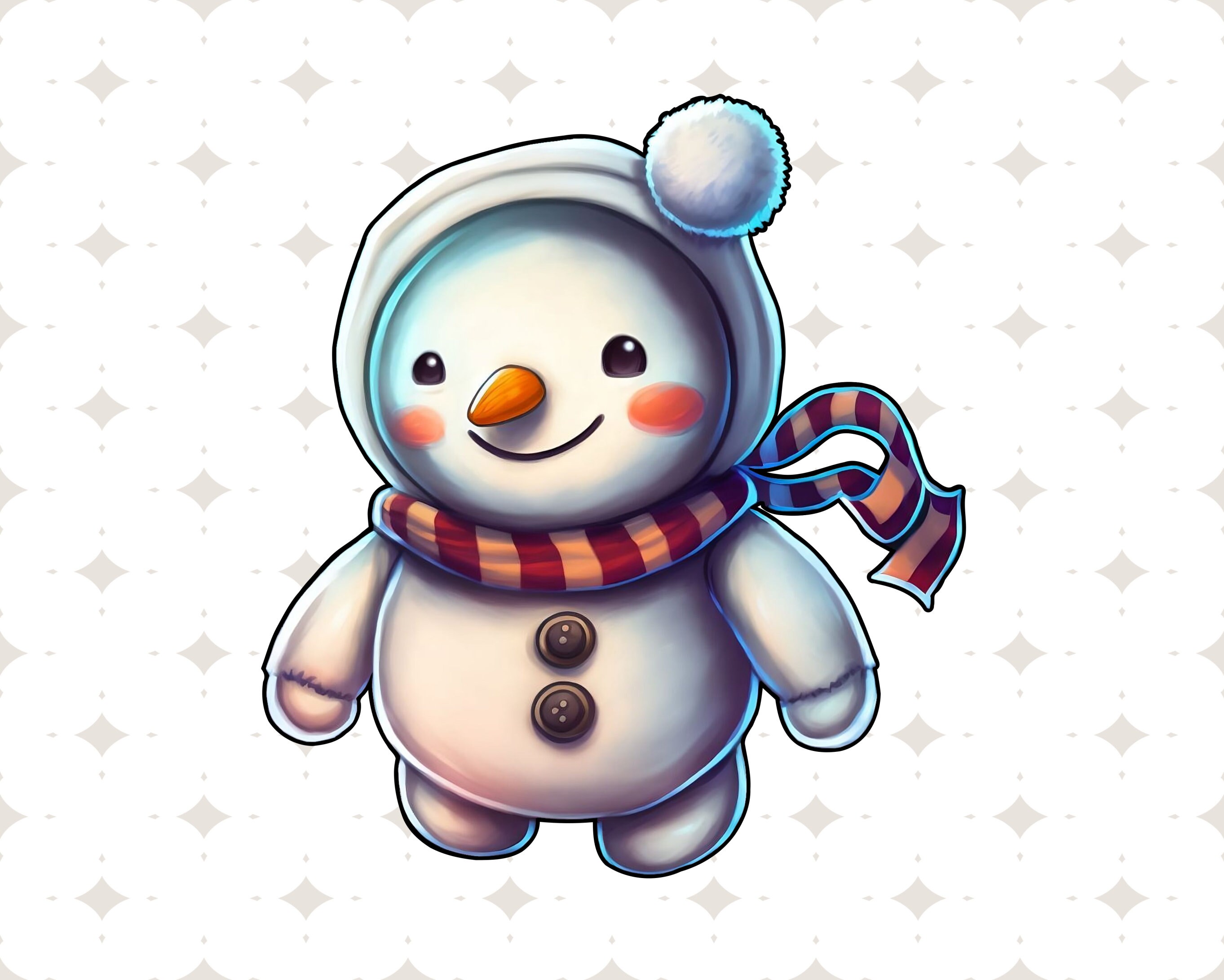 Cute Christmas Snowman PNG Clipart Design Transparent Background ...