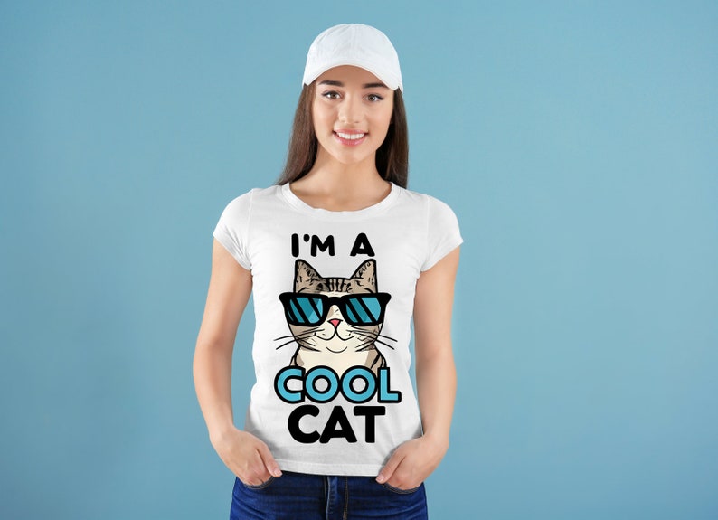 I'm a Cool Cat With Sunglasses PNG Clipart Sublimation T-shirt Design ...