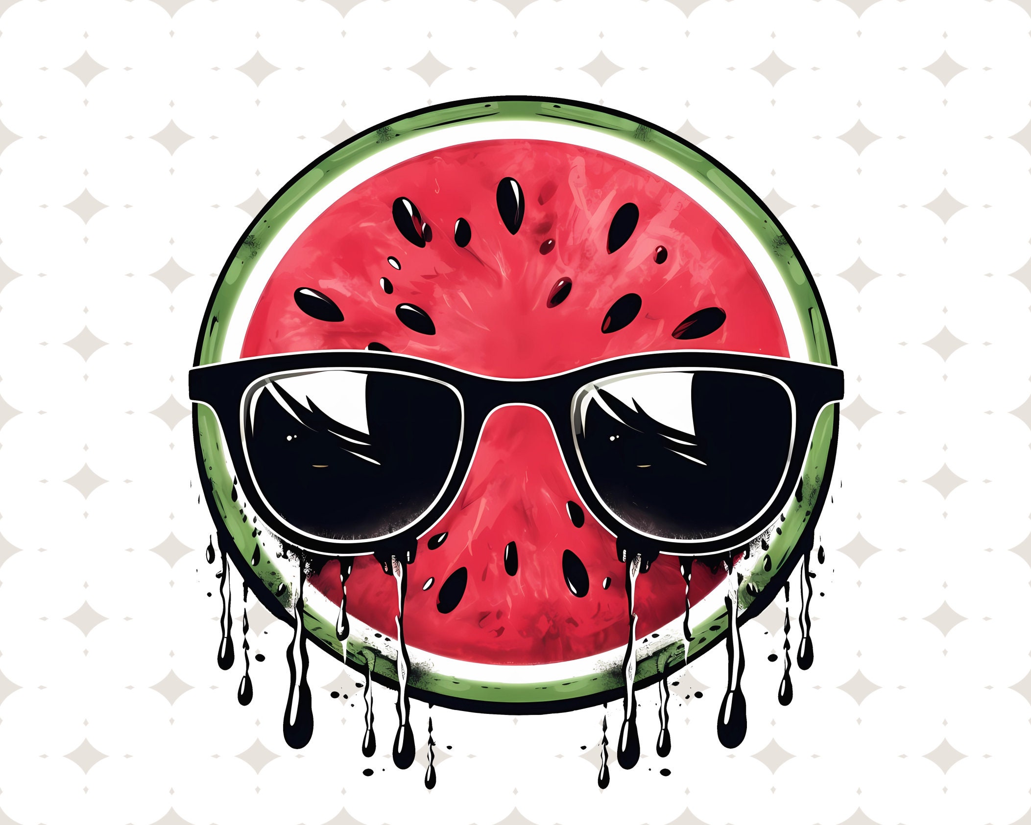 Cool Watermelon With Sunglasses PNG Clipart Sublimation T-shirt Design ...