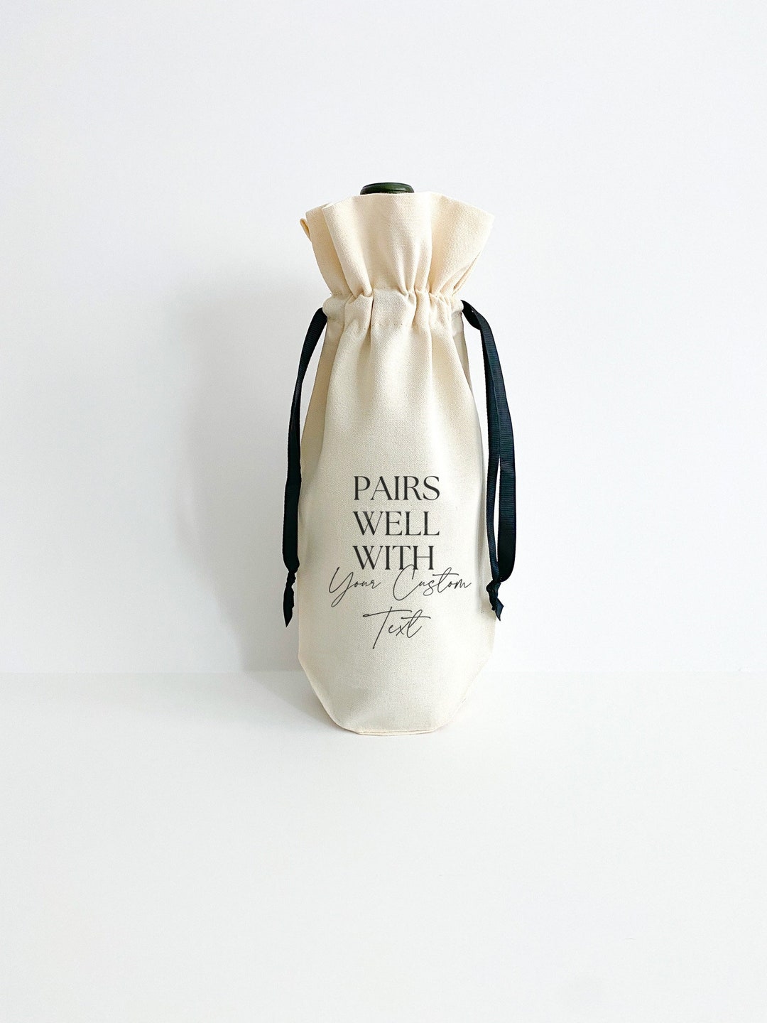 Custom Wine Bottle Gift Bag, Personalized Wine Bag, Reusable Wine Label ...