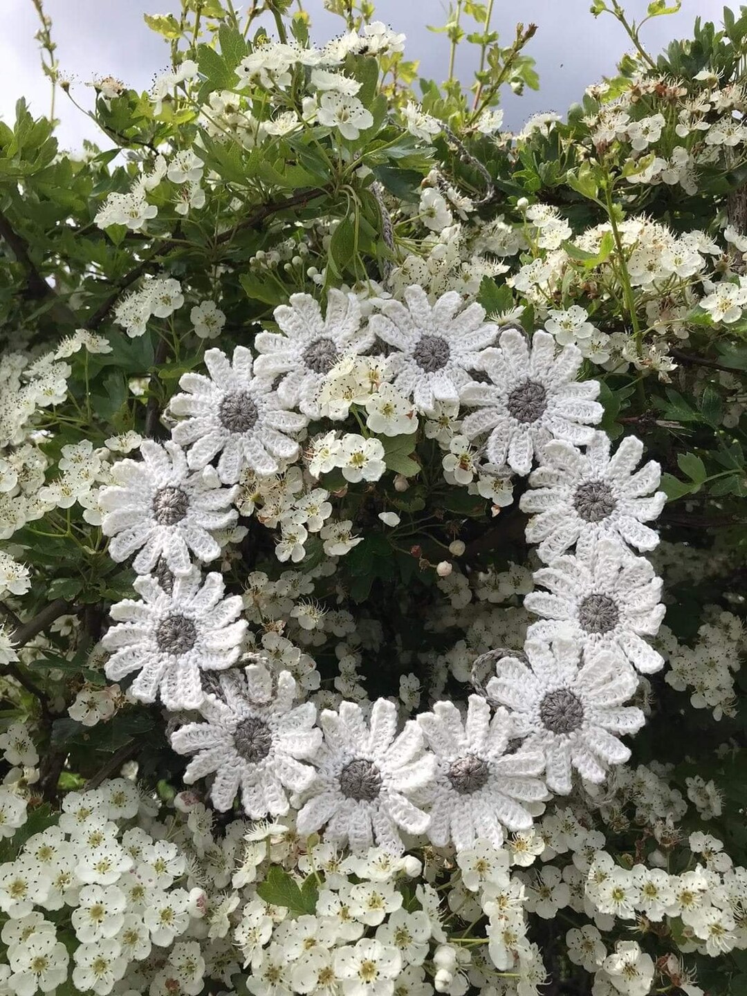 Linen Crochet Daisy Wreath - Etsy