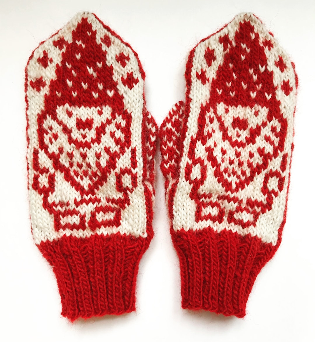 Two Stranded Knitting Pattern: Mitten Pattern Gnome Fair Isle Two ...