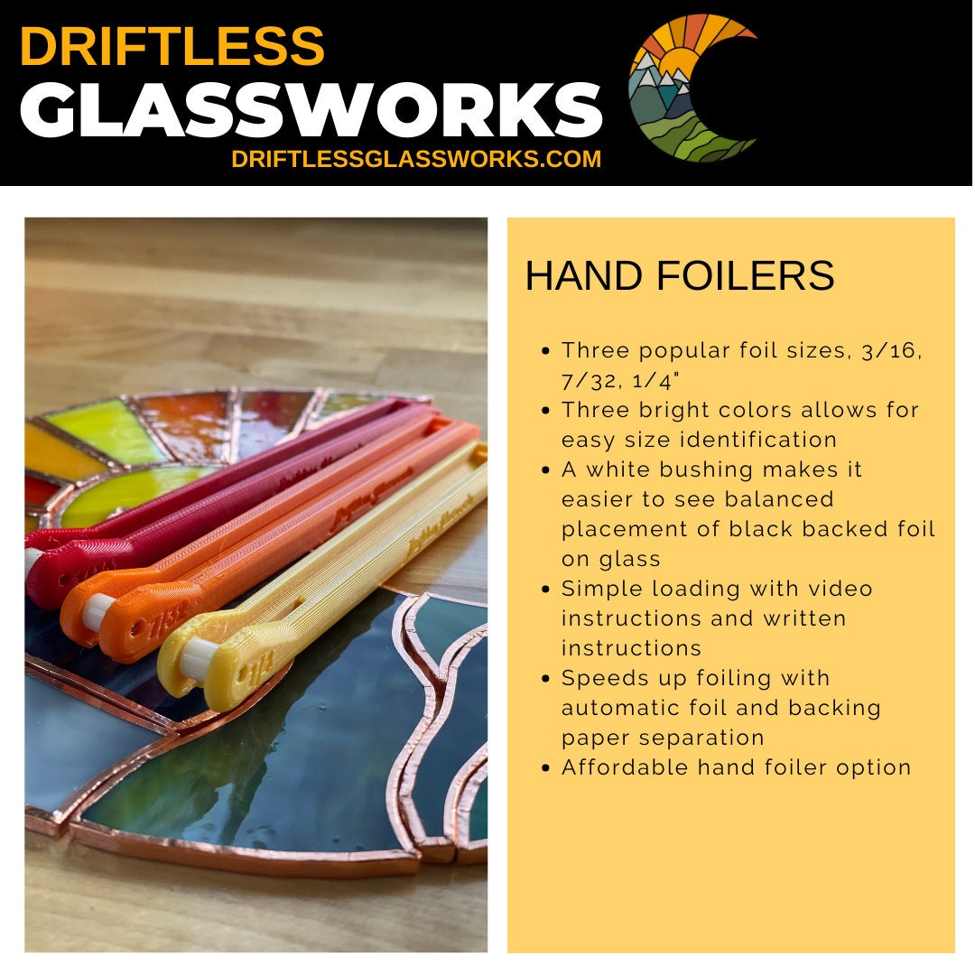 Stained Glass Tools Starter Pack: All 3 Hand Foilers to Make Stained ...