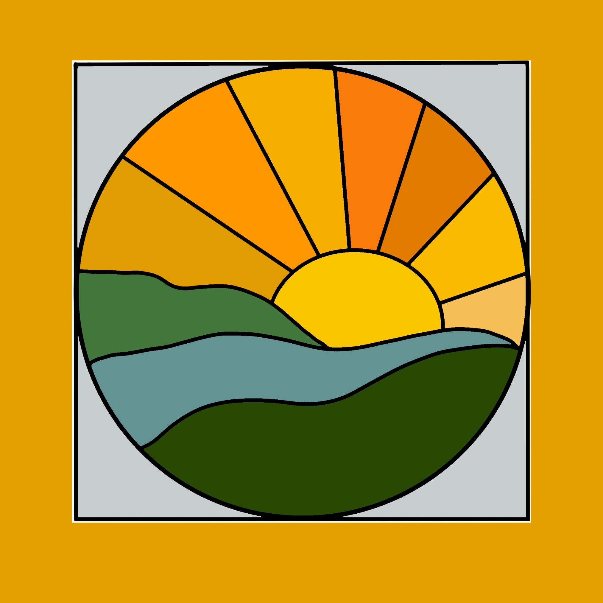 Stained Glass Digital Download Sunrise Circle Pattern - Etsy