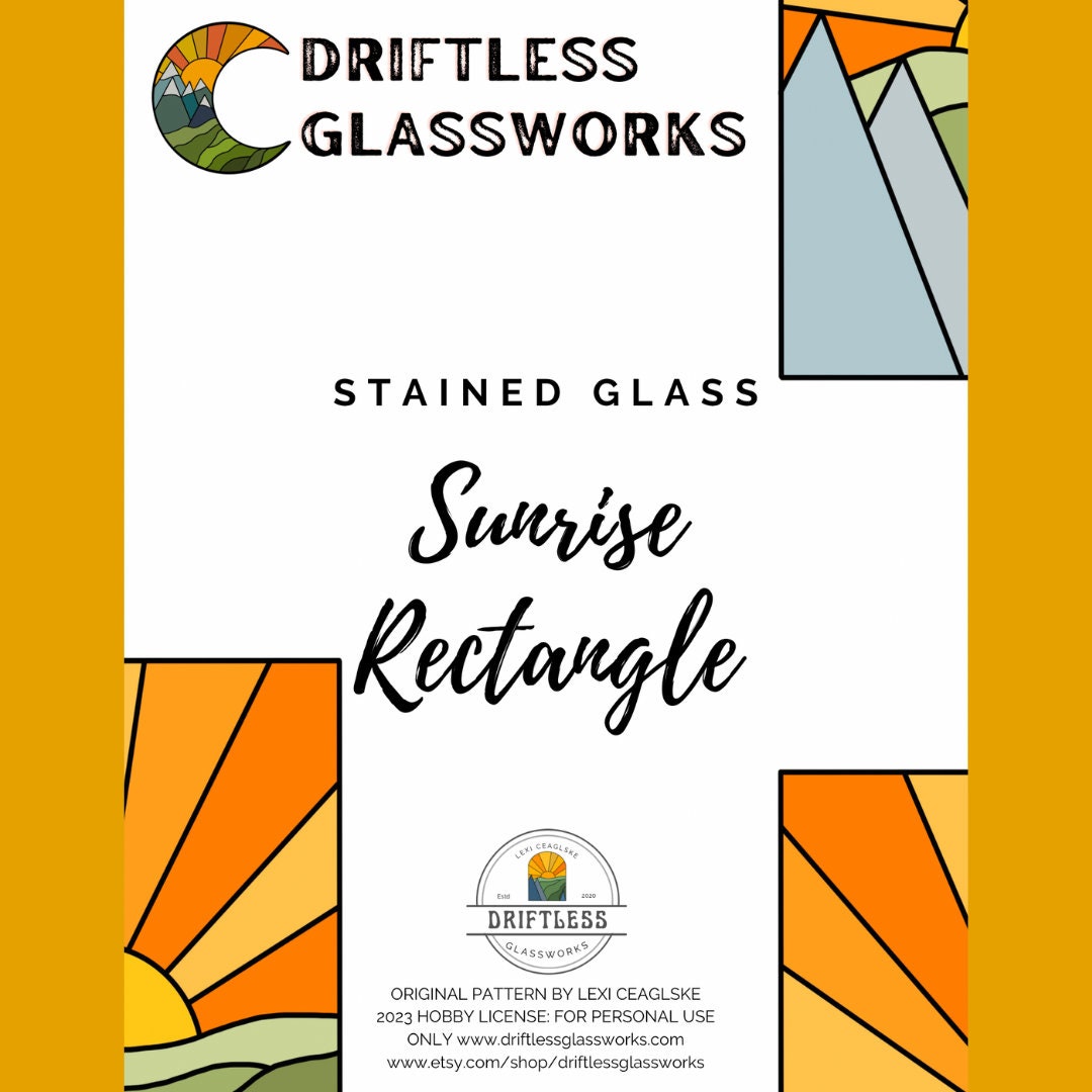 Stained Glass Digital Download Sunrise Rectangle Pattern - Etsy