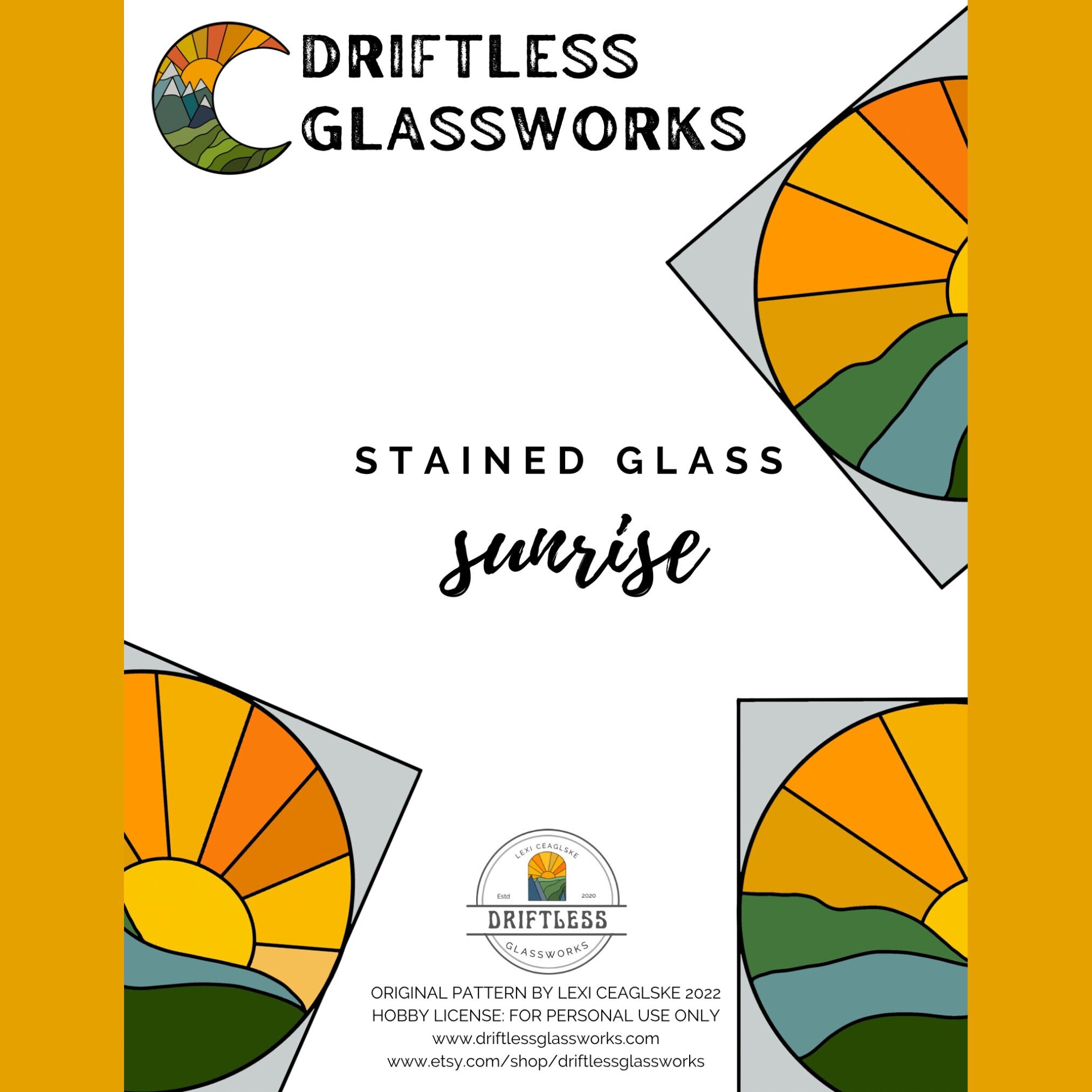 Stained Glass Digital Download Sunrise Circle Pattern - Etsy