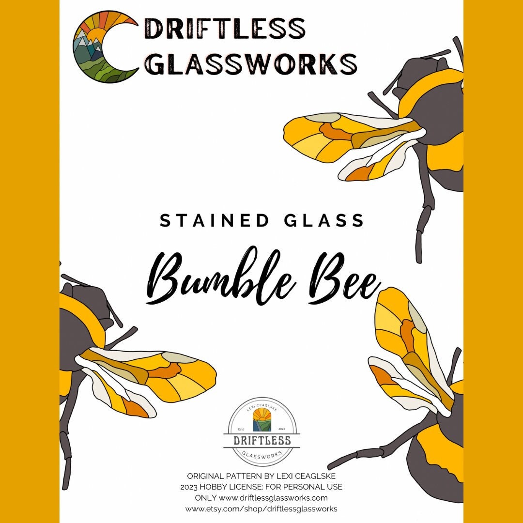 Stained Glass Digital Download Bumble Bee Pattern - Etsy