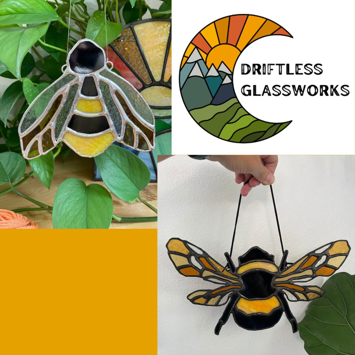 Stained Glass Digital Download Bumble Bee Pack 4 Designs - Etsy