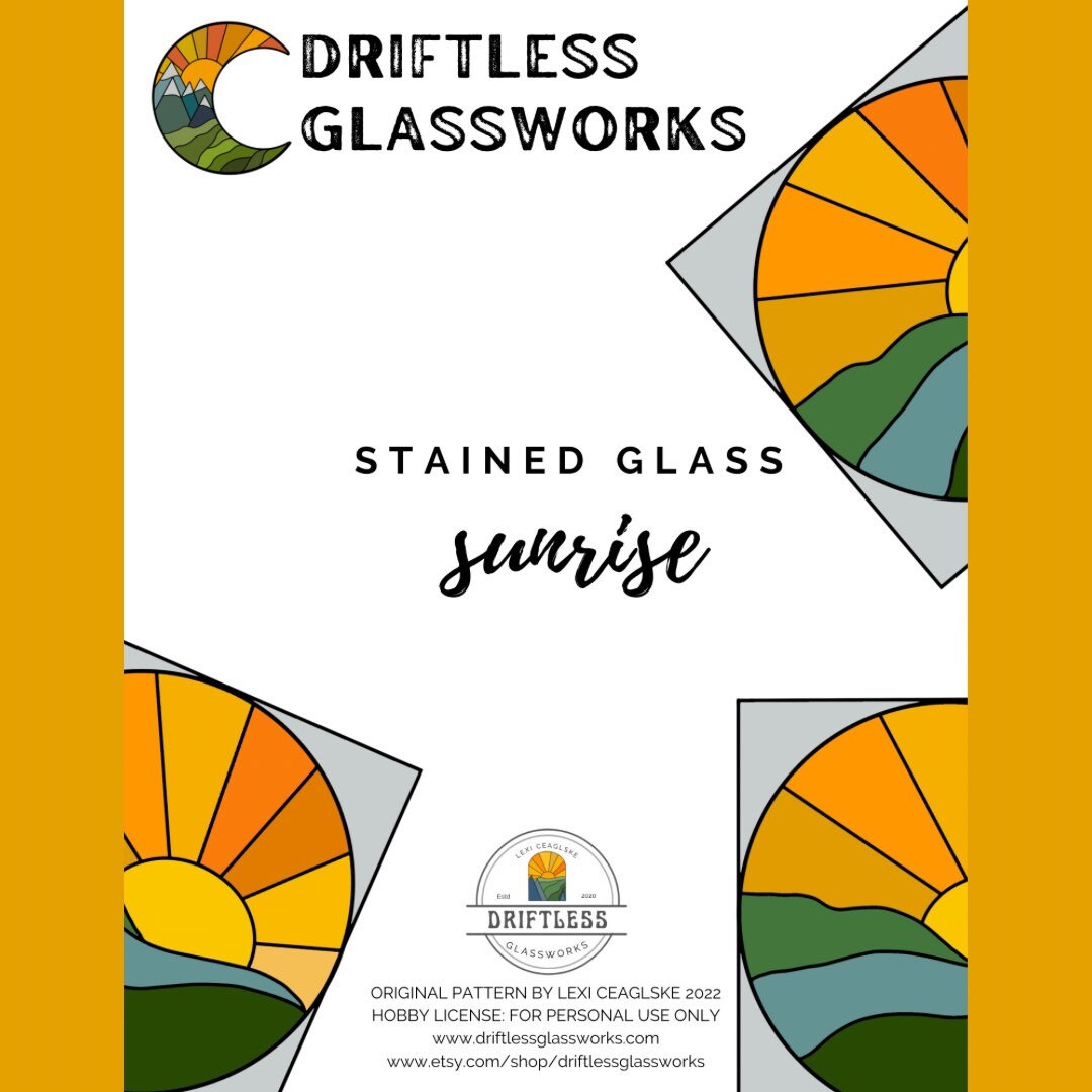 Stained Glass Digital Download Sunrise Pattern Beginners - Etsy