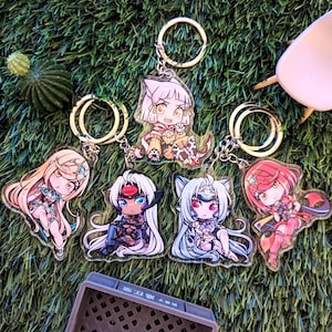 Xenoblade Girls Pyra Mythra Nia Kosmos Telos Keychains - Etsy