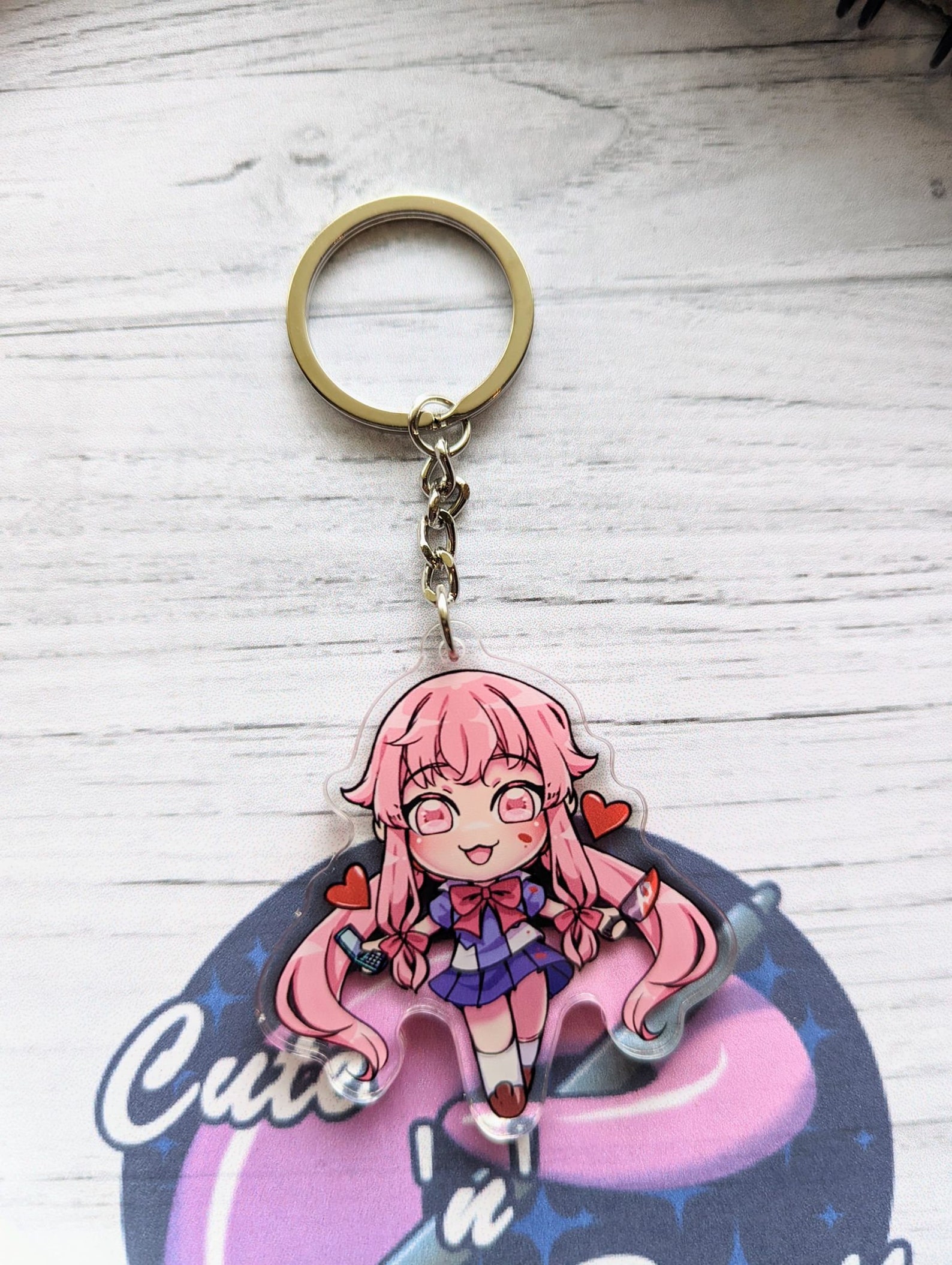 Yuno Gasai Yandere Anime Acrylic Keychain - Etsy