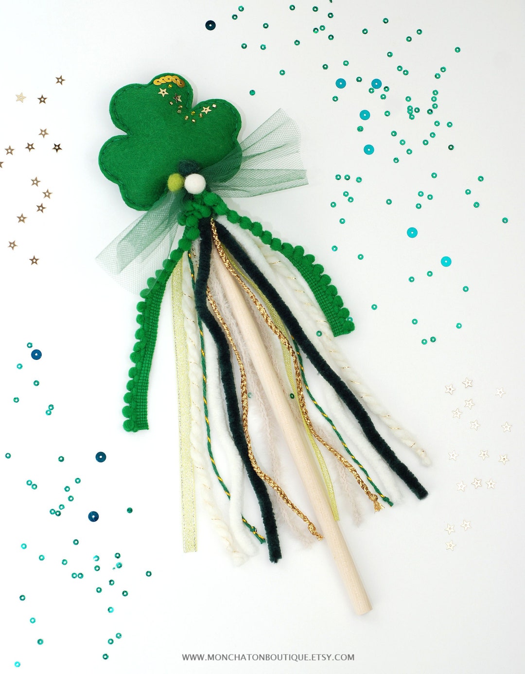 Felt Shamrock Wand, St Patrick's Day Wand, St Patrick's Day Decor ...