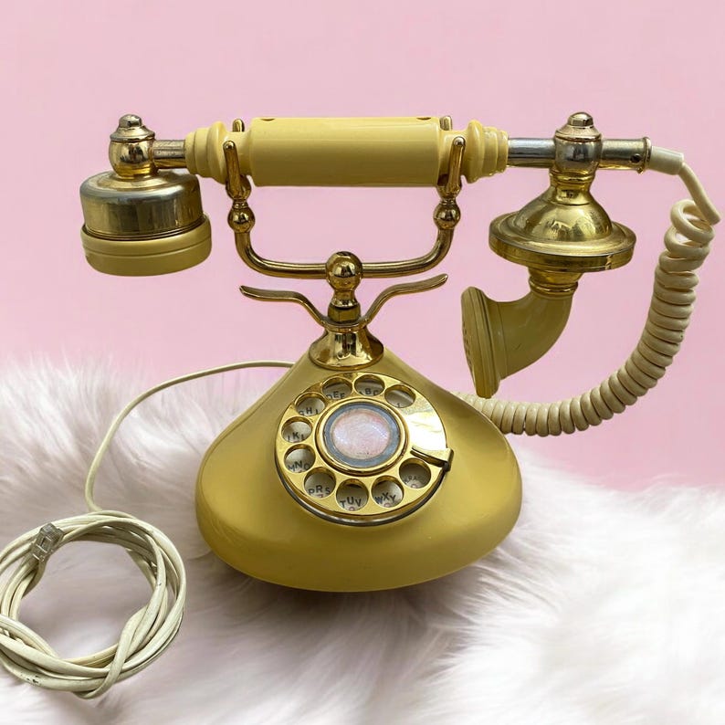 Vintage 70s French Rotary Telephone Sweet Talk Coquette Dollie ...