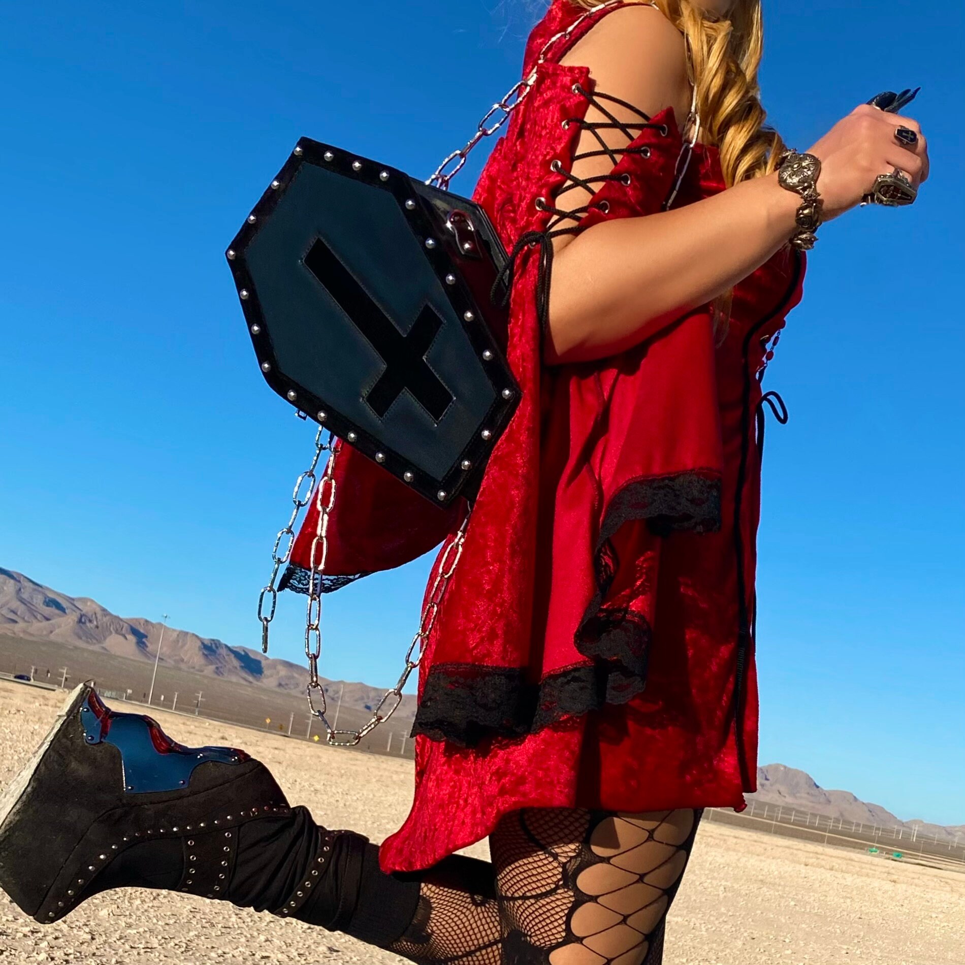 CUSTOM Coffin Inverted Cross Chain Backpack Goth Vampire Rave - Etsy