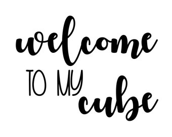 Welcome to My Cube Printable, Feminine Office Wall Decor for Women ...