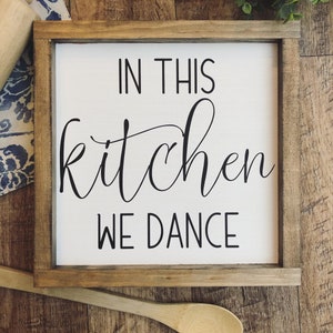 In This Kitchen We Dance Framed Sign | Kitchen Sign | Home Decor ...