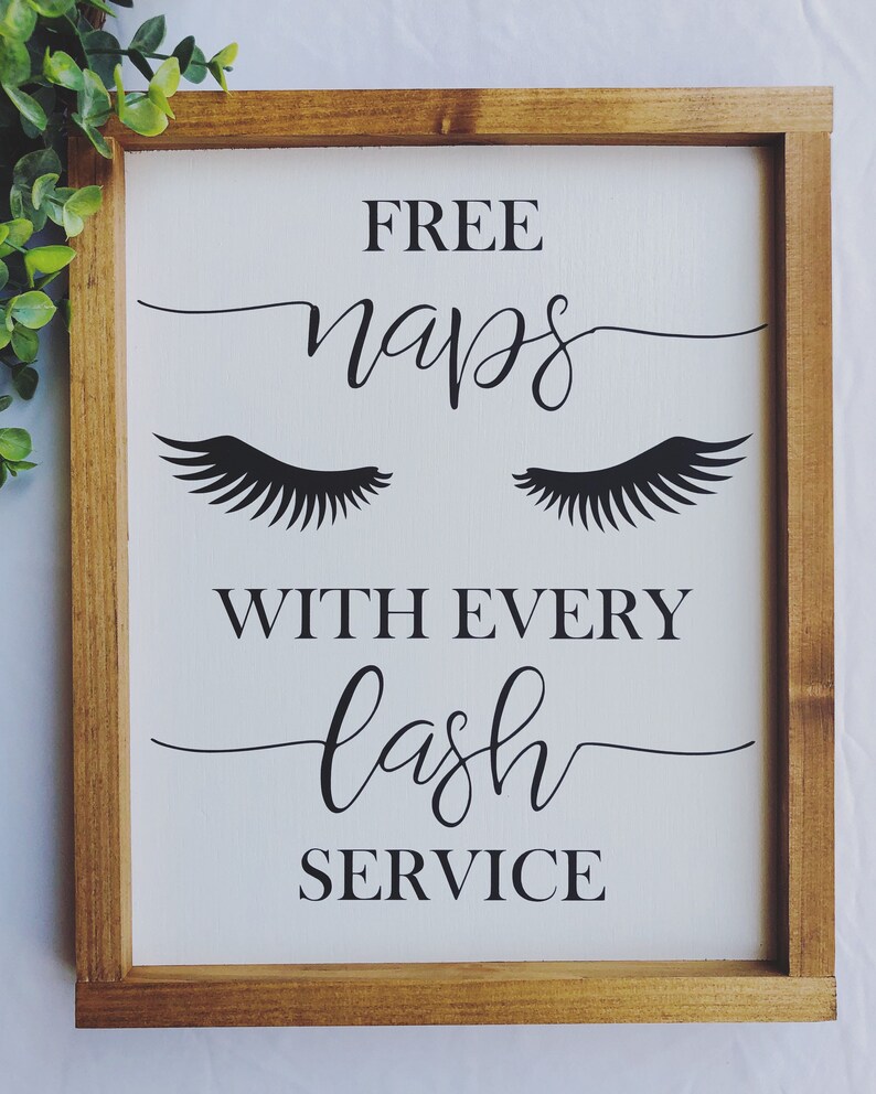 Free Naps With Every Lash Service Salon Decor Framed Wood | Etsy