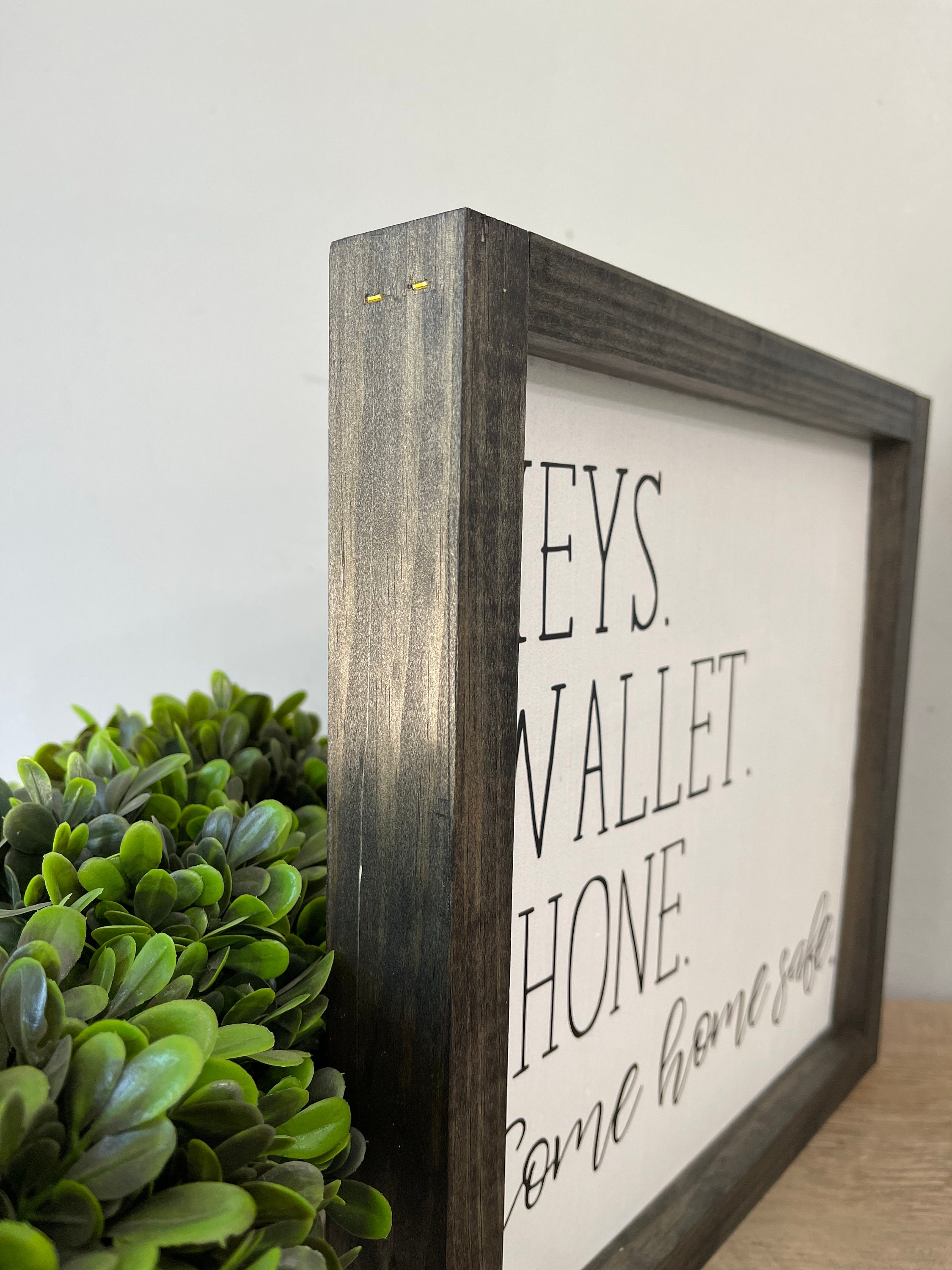 Keys, Wallet, Phone, Come Home Safe Wood Sign, Checklist Sign, Phone ...