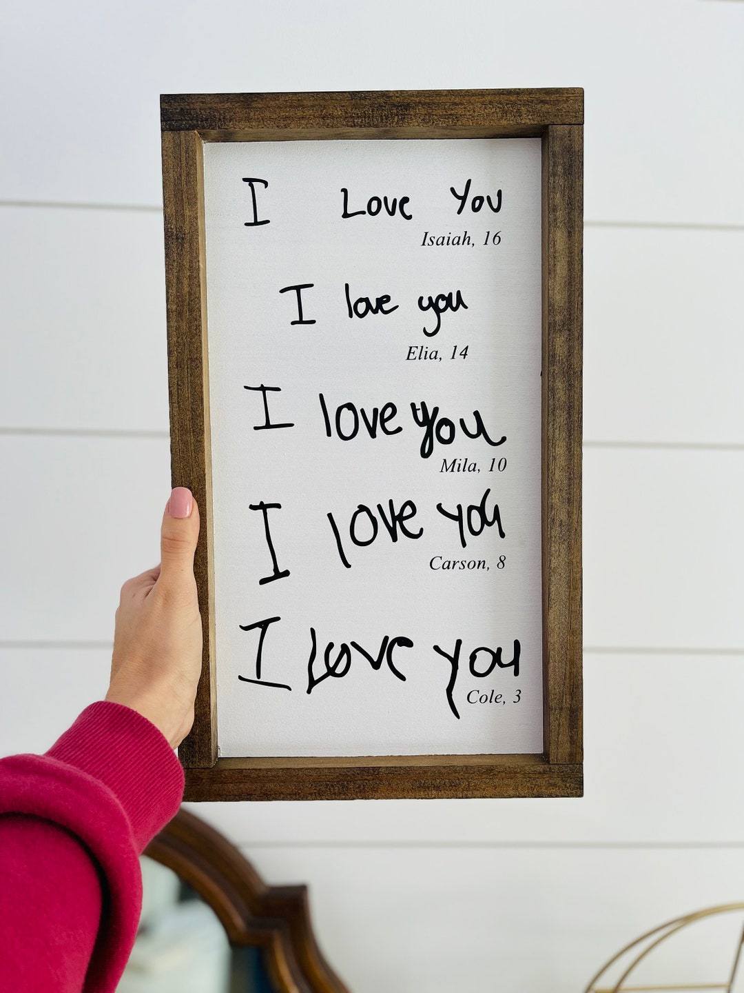 Framed I Love You Sign Kids I Love You Mothers Day Handwritten I Love ...
