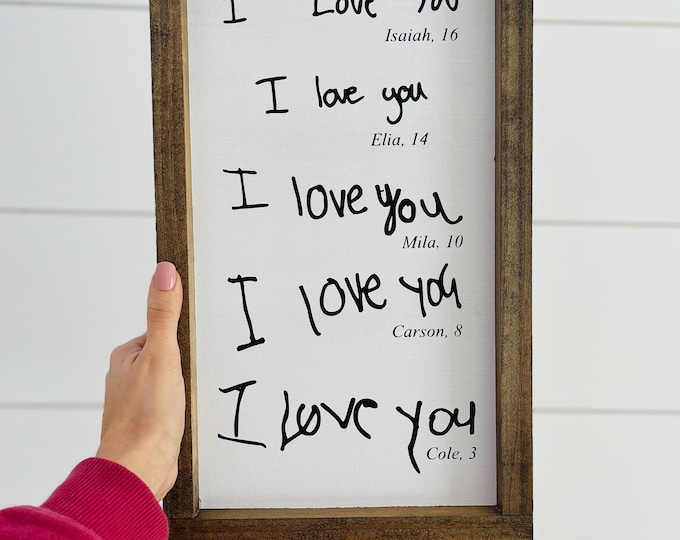 I Love You Handwriting Sign. 3D Handwriting Sign. Personalized ...