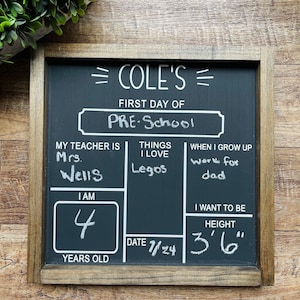 Back to School Chalkboard Sign, First Day of School Chalkboard ...