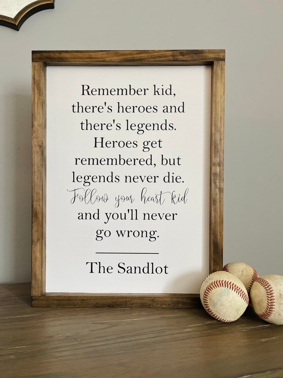 The Sandlot Framed Wood Sign | Baseball Decor | Boy Bedroom Decor ...