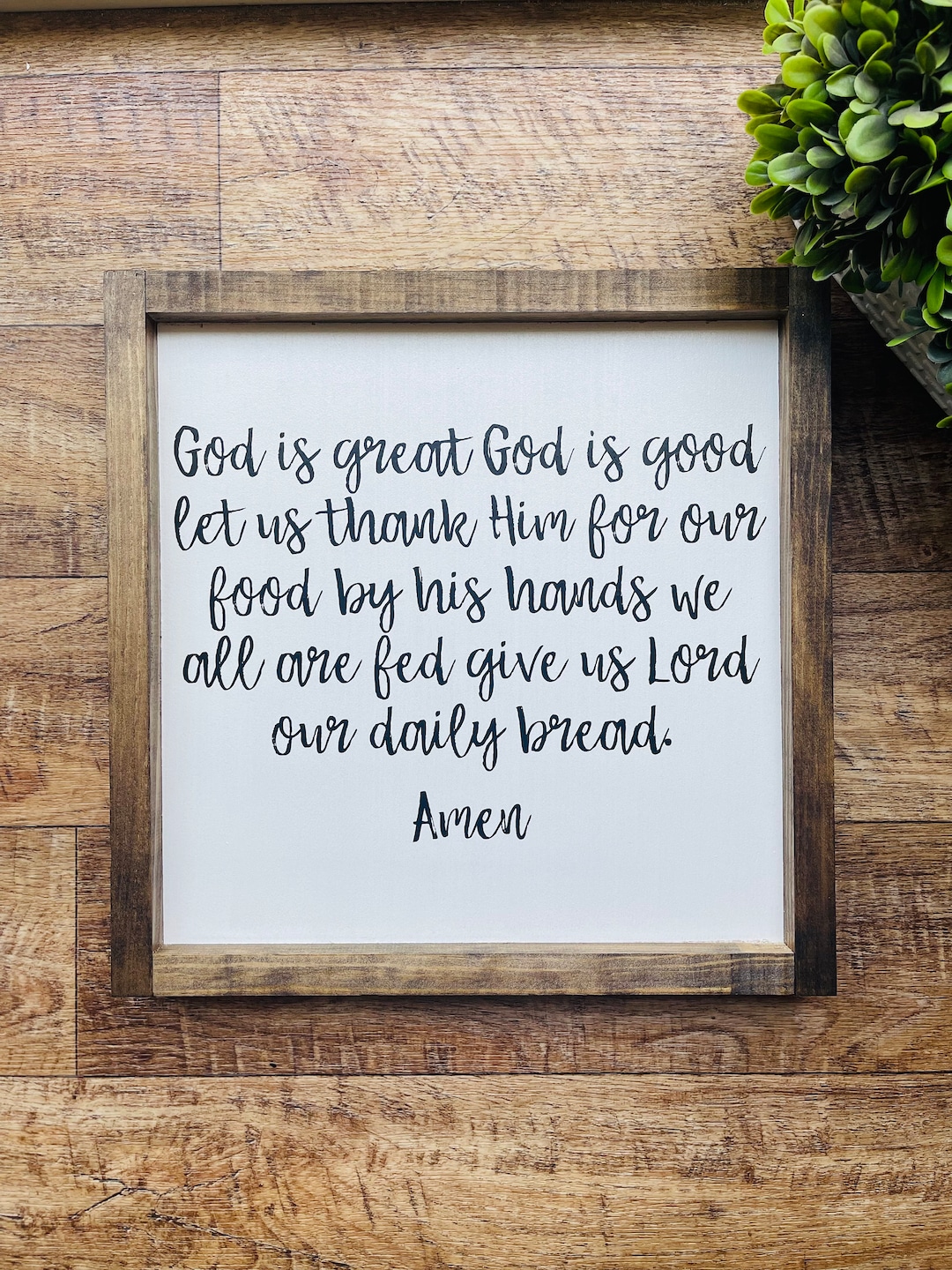 God is Great God is Good Let Us Thank Him for Our Food Wood Sign, Kitchen Prayer, Kitchen Decor ...