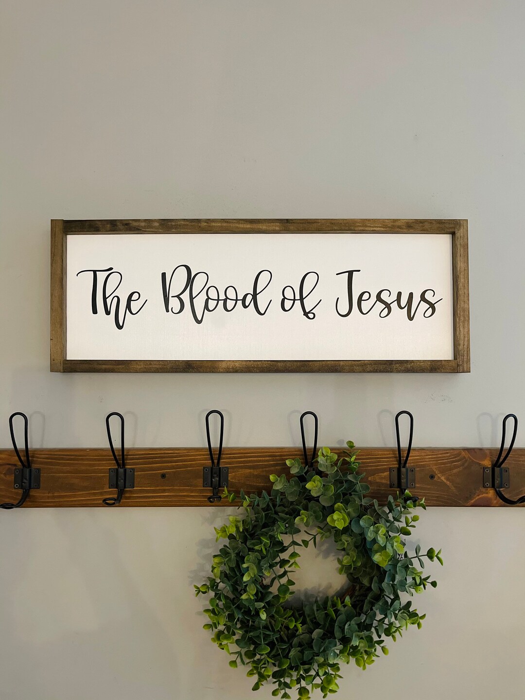 The Blood of Jesus Wood Sign | Farmhouse Decor | Rustic Decor ...
