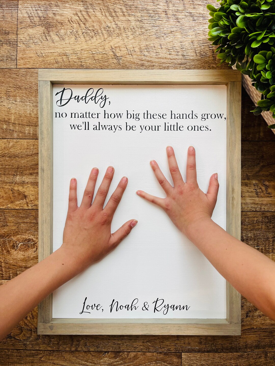 Dad, Father’s Day Gift, Father’s Day Wooden Sign, DIY Handprint Sign ...