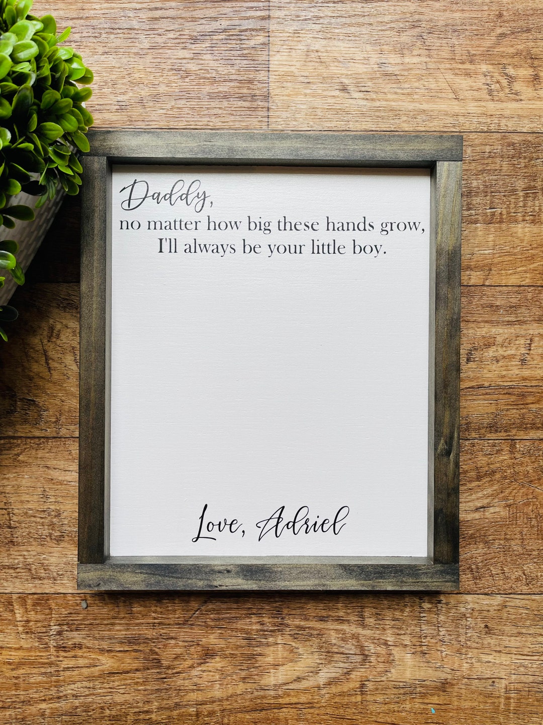 DAD, Father’s Day Gift, Father’s Day Wooden Sign, DIY Handprint Sign ...