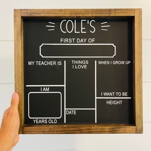 Back to School Chalkboard Sign, First Day of School Chalkboard ...