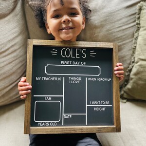 Back to School Chalkboard Sign, First Day of School Chalkboard ...