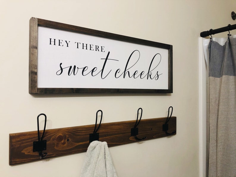 Hey There Sweet Cheeks Sign | Hello Sweet Cheeks | Funny Bathroom Sign ...