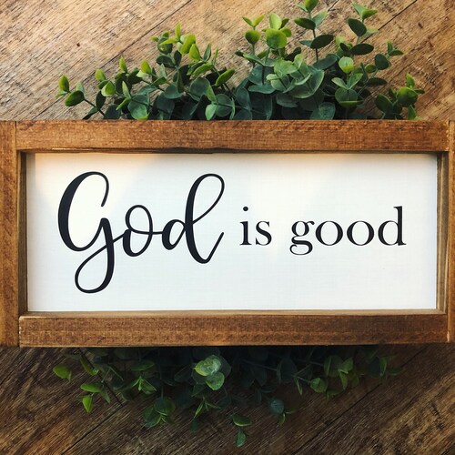 God is Good Framed Wood Sign Home Decor Farmhouse Decor Rustic - Etsy