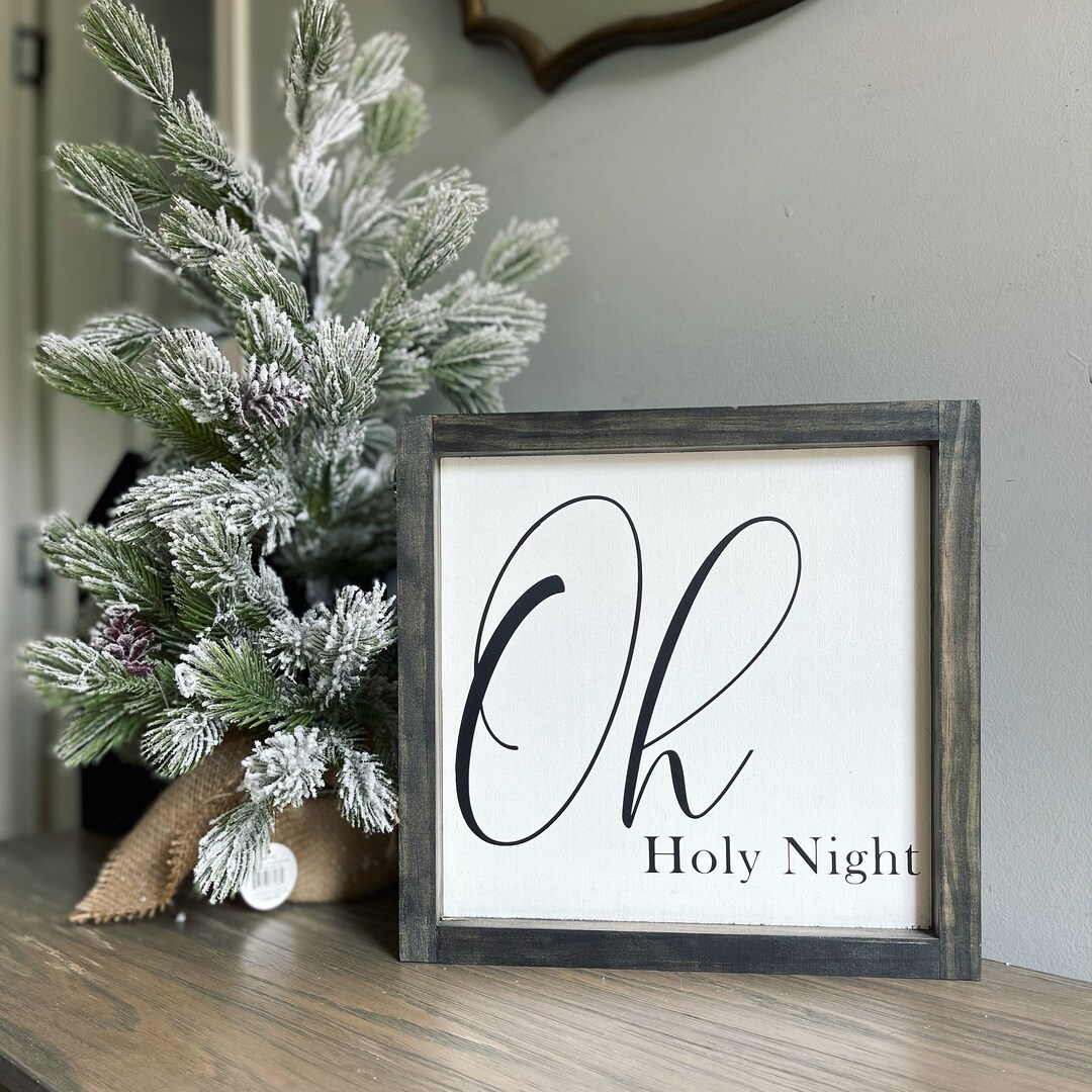 Oh Holy Night Sign | Christmas Signs | Merry Christmas | Christmas Wall ...