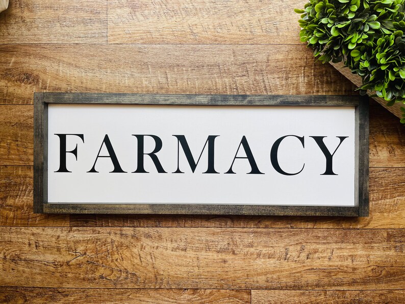 Farmacy Wood Sign, Minimalist, Healthy Living, Kitchen Décor, Farmhouse ...